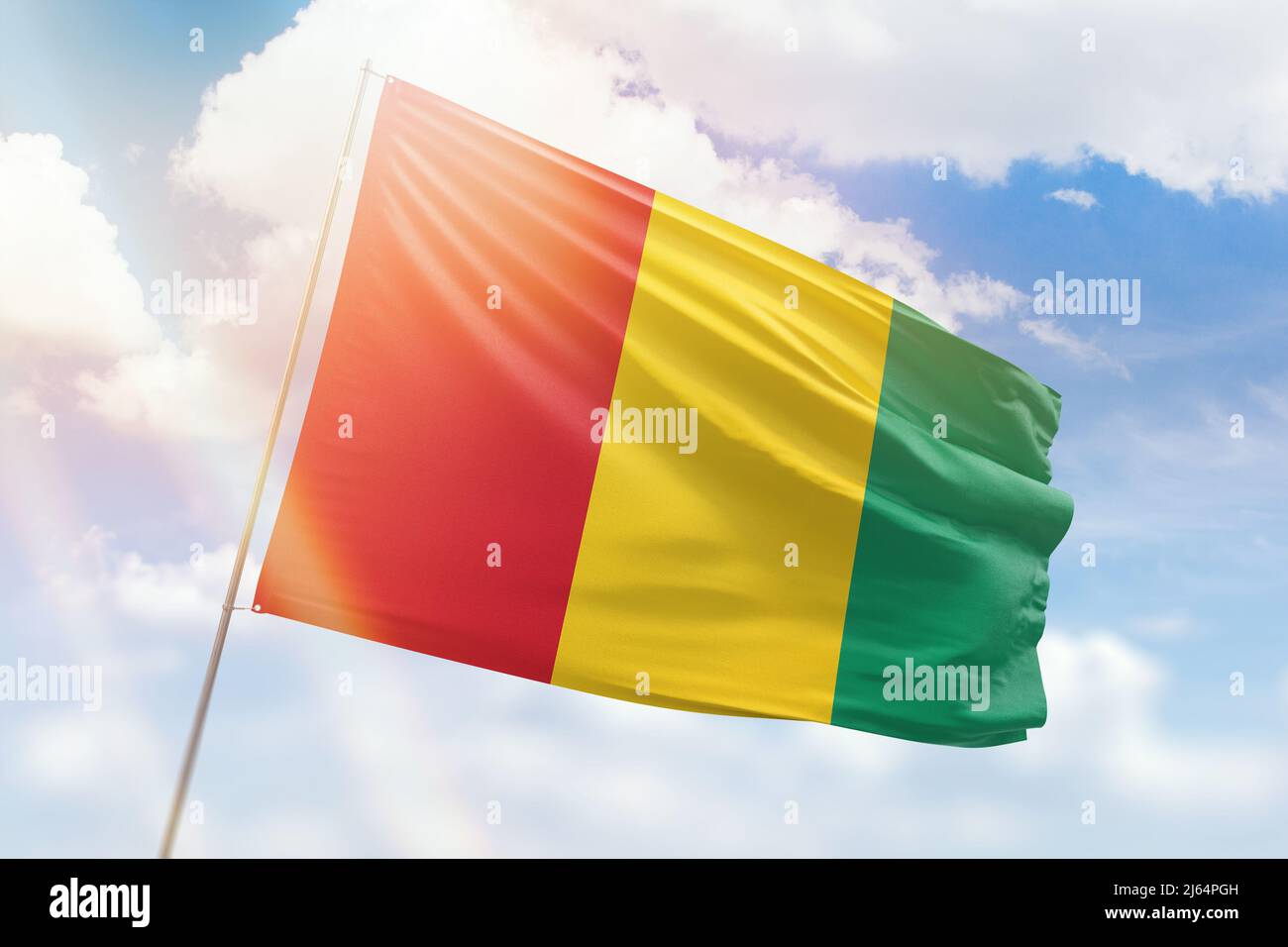Guinea flag waving realistic 4k hi-res stock photography and images - Alamy