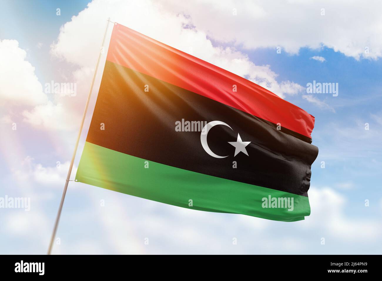 Libya flag waving 4k hi-res stock photography and images - Alamy