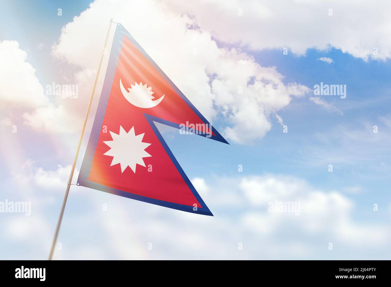 Nepal flag pole hi-res stock photography and images - Alamy