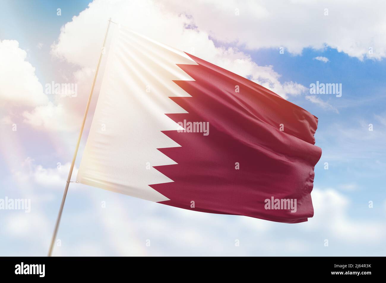 Flying a qatar flag hi-res stock photography and images - Alamy