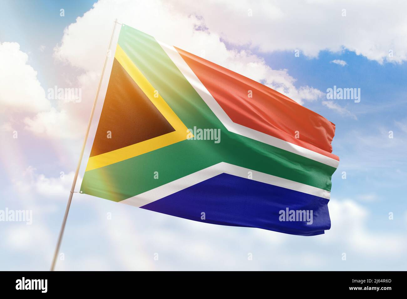 South africa waving flag realistic hi-res stock photography and images ...