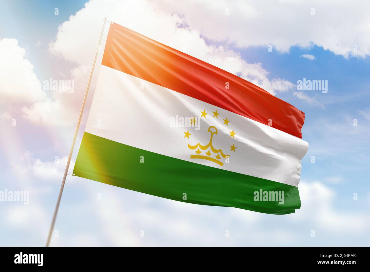 Flying flag tajikistan hi-res stock photography and images - Alamy