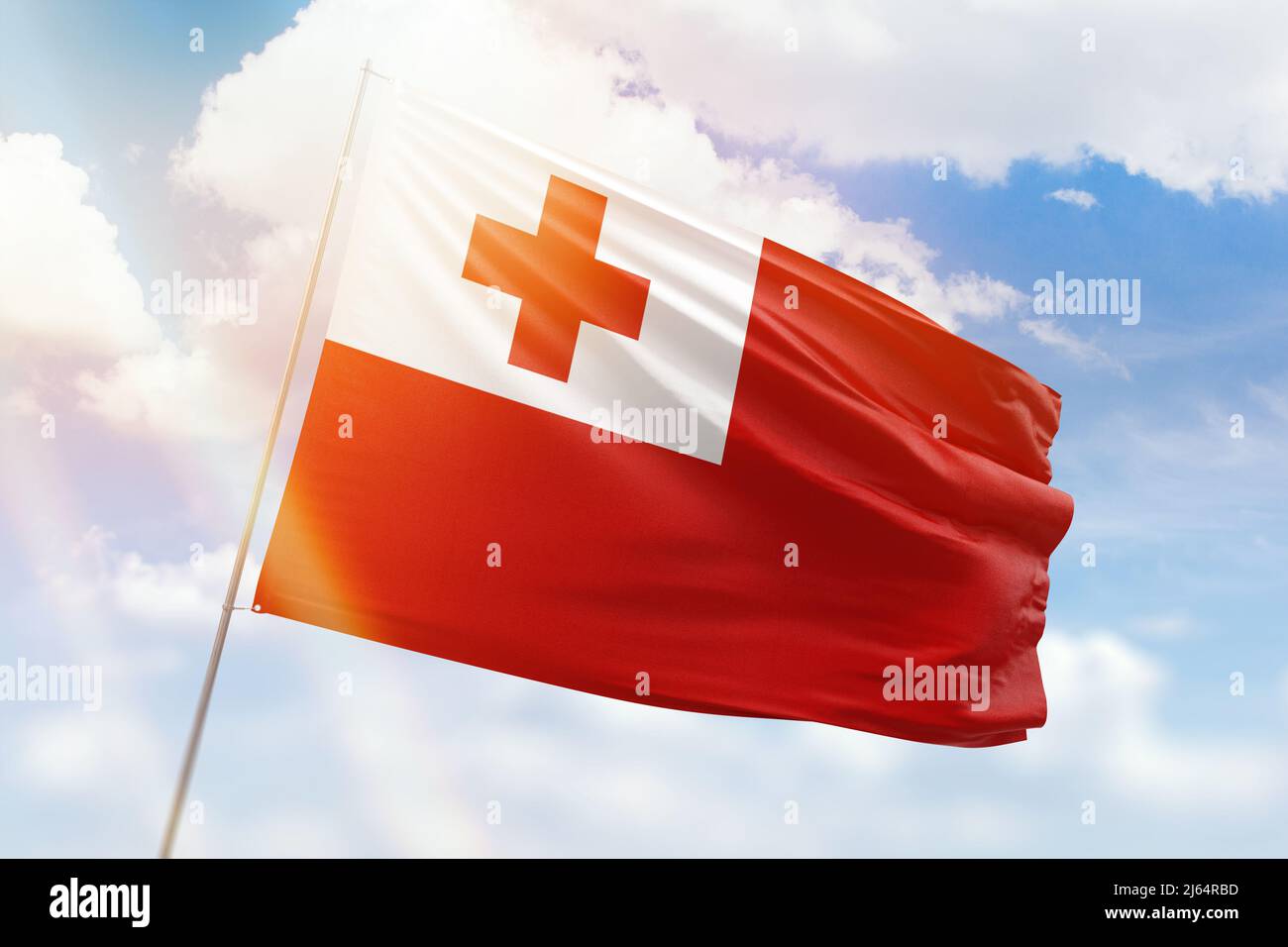 Realistic flag tonga on hi-res stock photography and images - Alamy