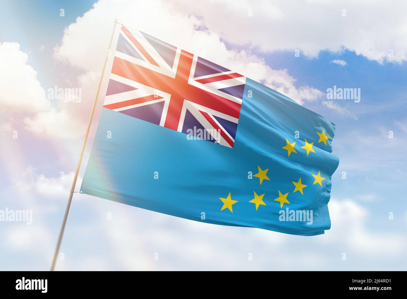 Tuvalu flag waving 4k hi-res stock photography and images - Alamy