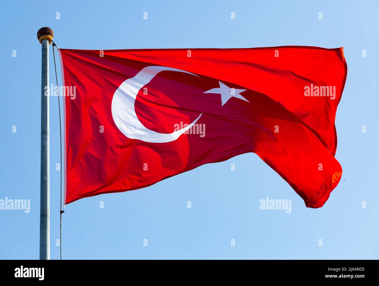 Image of the national flag of Turkey Stock Photo - Alamy
