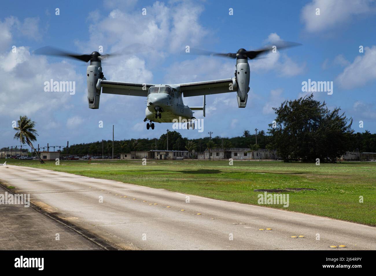 A U.S. Marine Corps MV-22 Osprey assigned to Marine Medium Tiltrotor ...