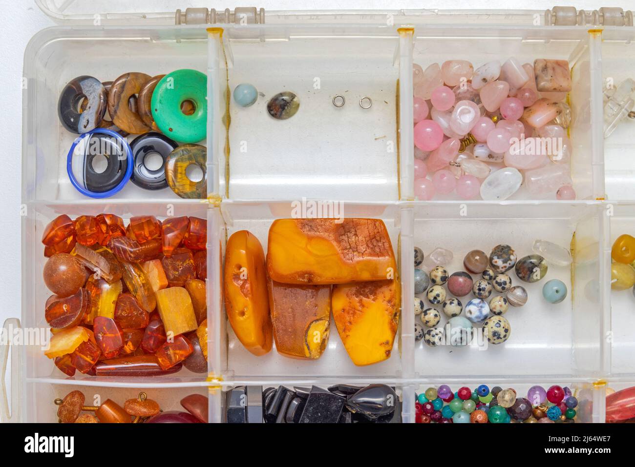 Amber Mix Gems Craft Material in Organizer Box Tray Stock Photo - Alamy