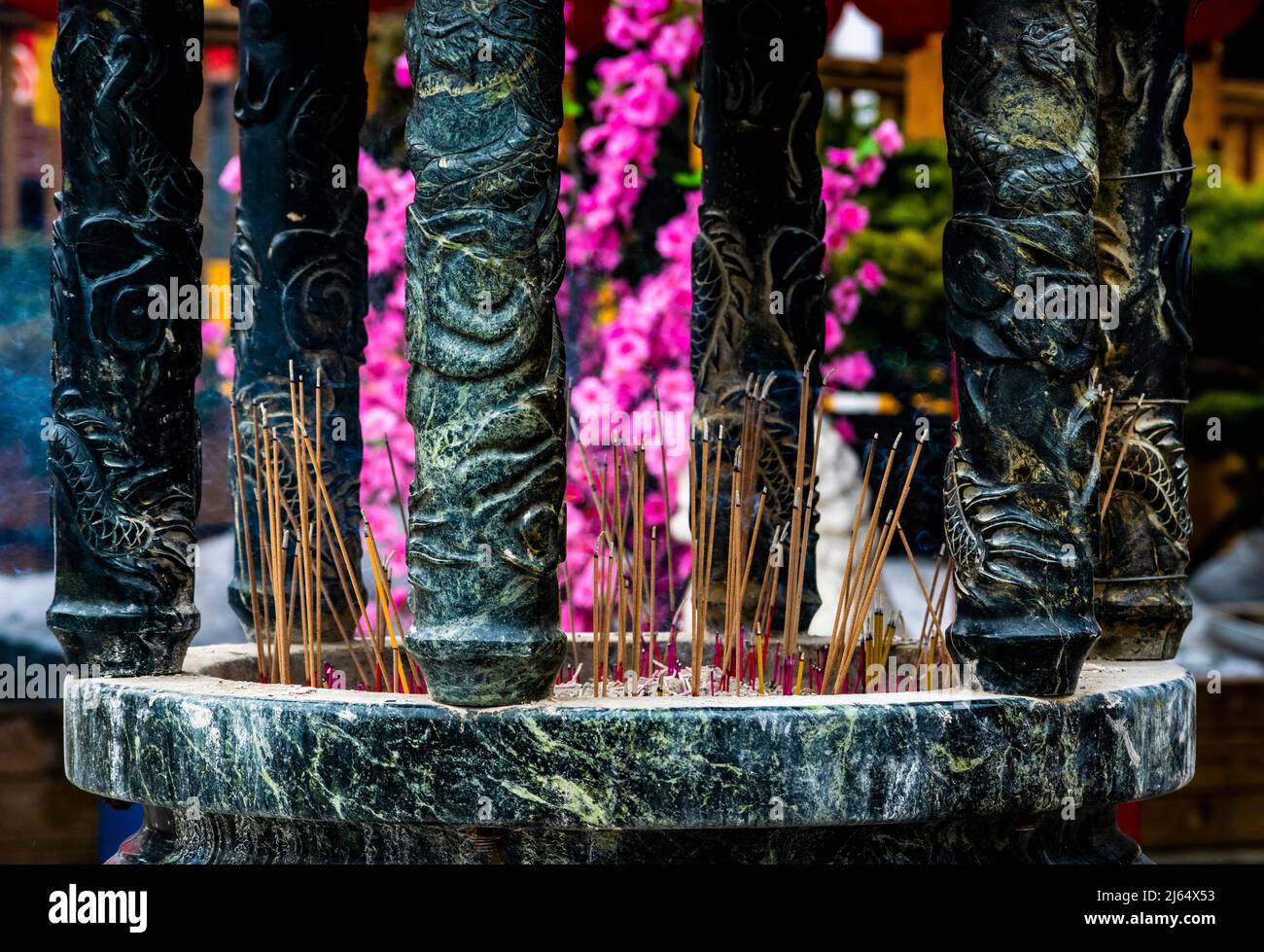 An incense burning tradition inside a temple- stock Photography Stock ...
