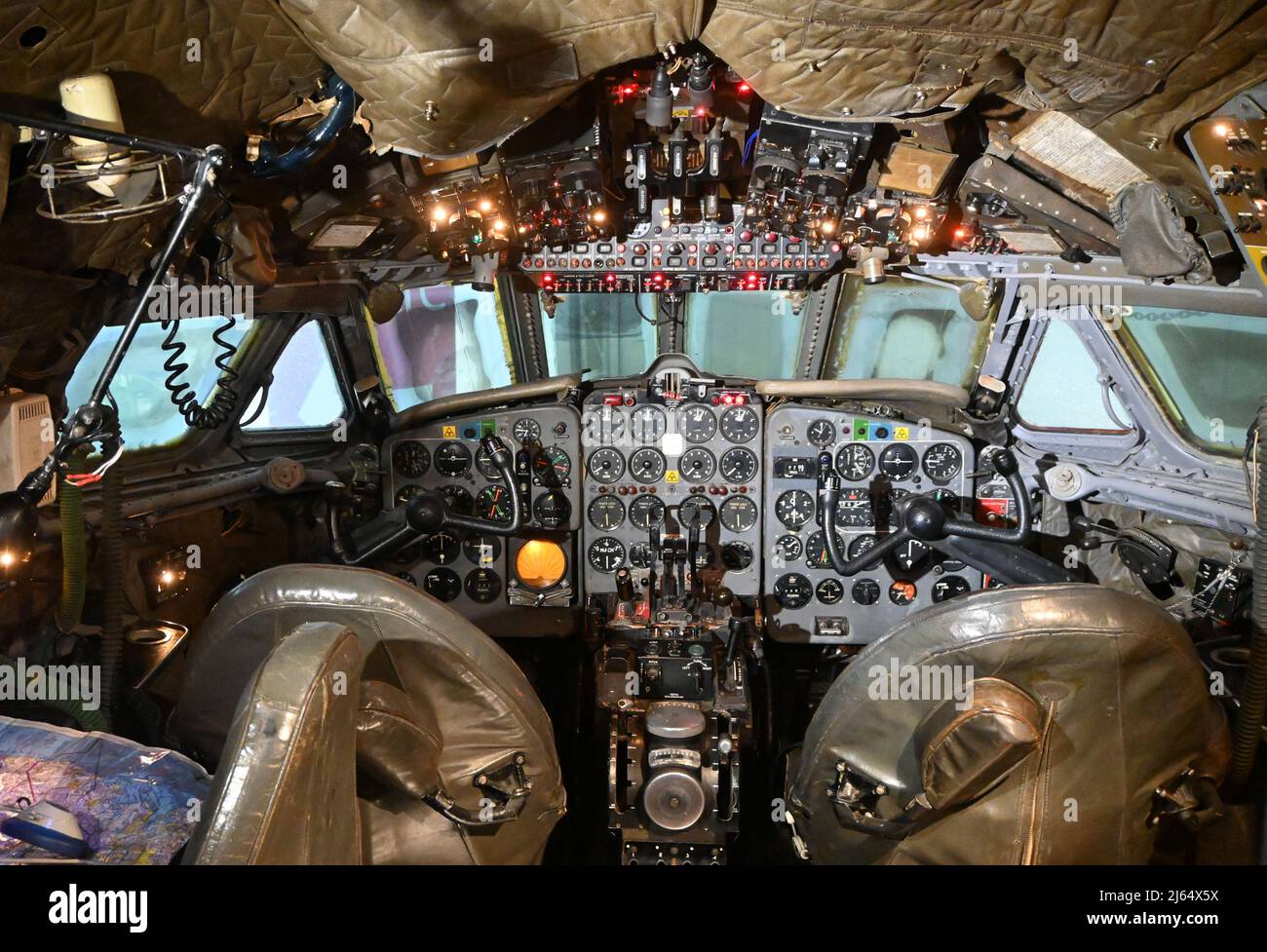 interior of concorde cockpit, duxford, cambridgeshire Stock Photo - Alamy