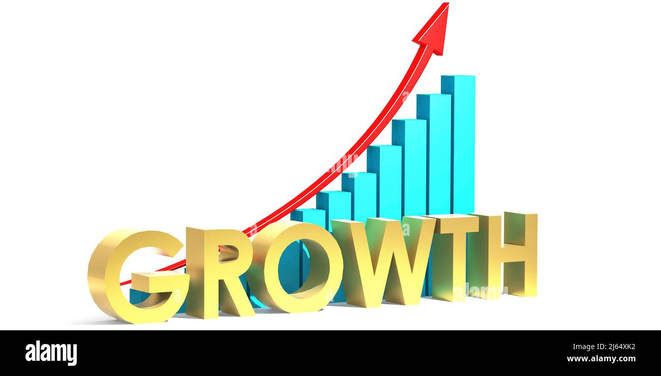 3d graph red diagram growth chart success Cut Out Stock Images ...