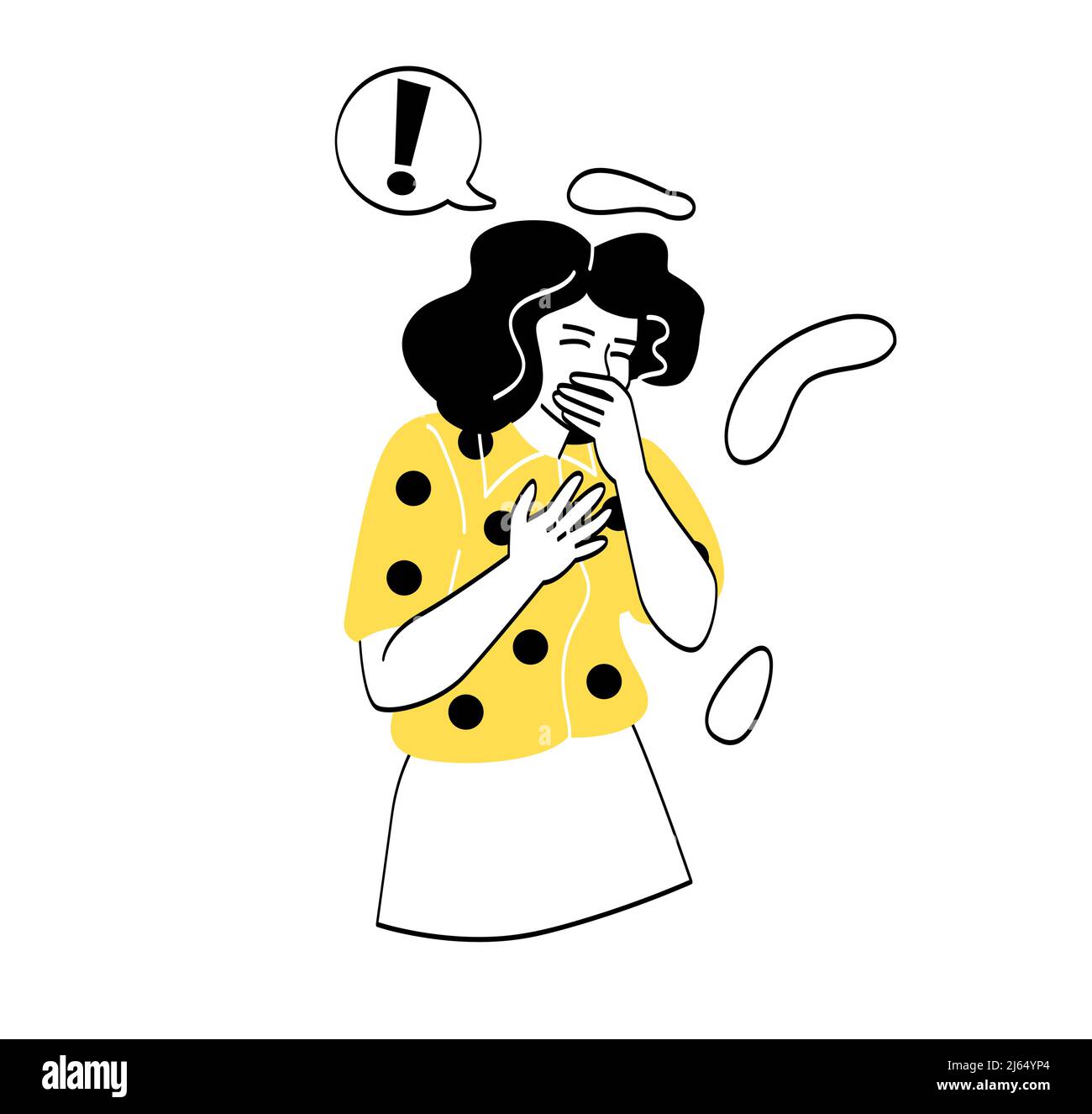 Embarrassed woman illustration hi-res stock photography and images - Alamy