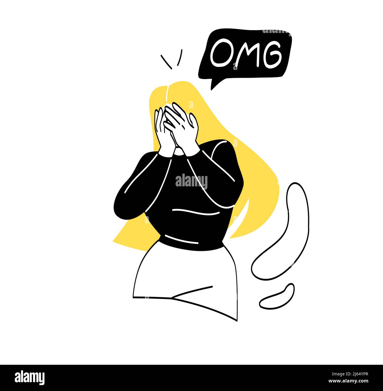 Embarrassed woman illustration hi-res stock photography and images - Alamy