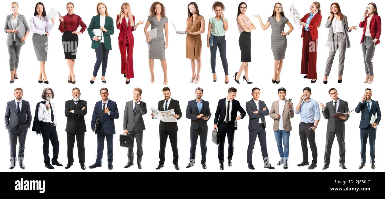 Set of many business people isolated on white Stock Photo - Alamy