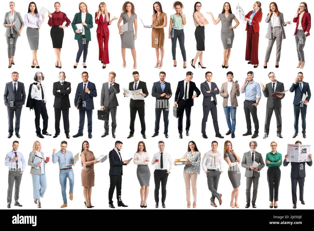 Set of many business people isolated on white Stock Photo - Alamy