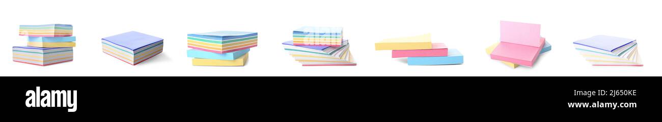 Set of colorful sticky notes isolated on white Stock Photo - Alamy