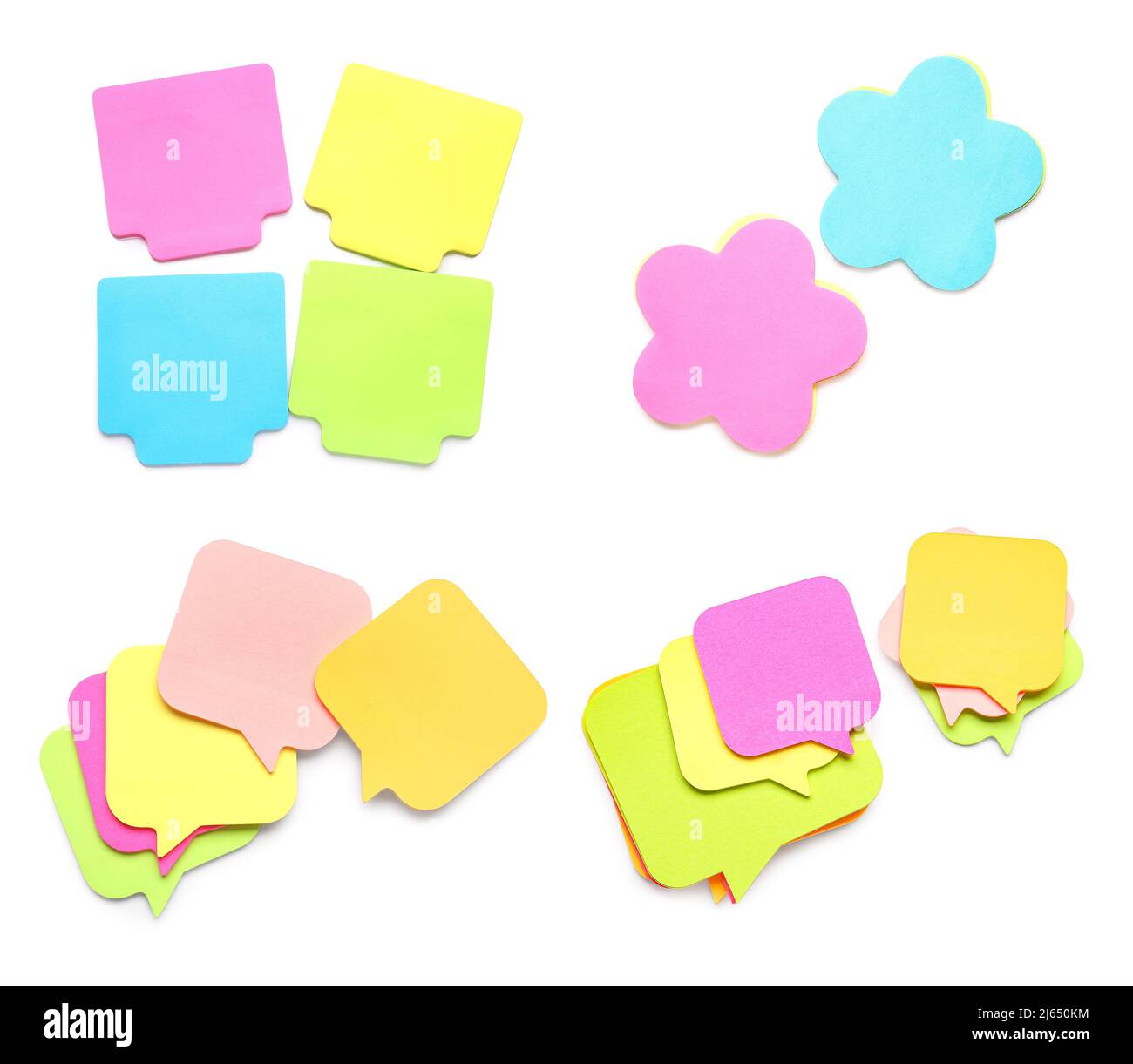 Set of different sticky notes isolated on white, top view Stock Photo ...