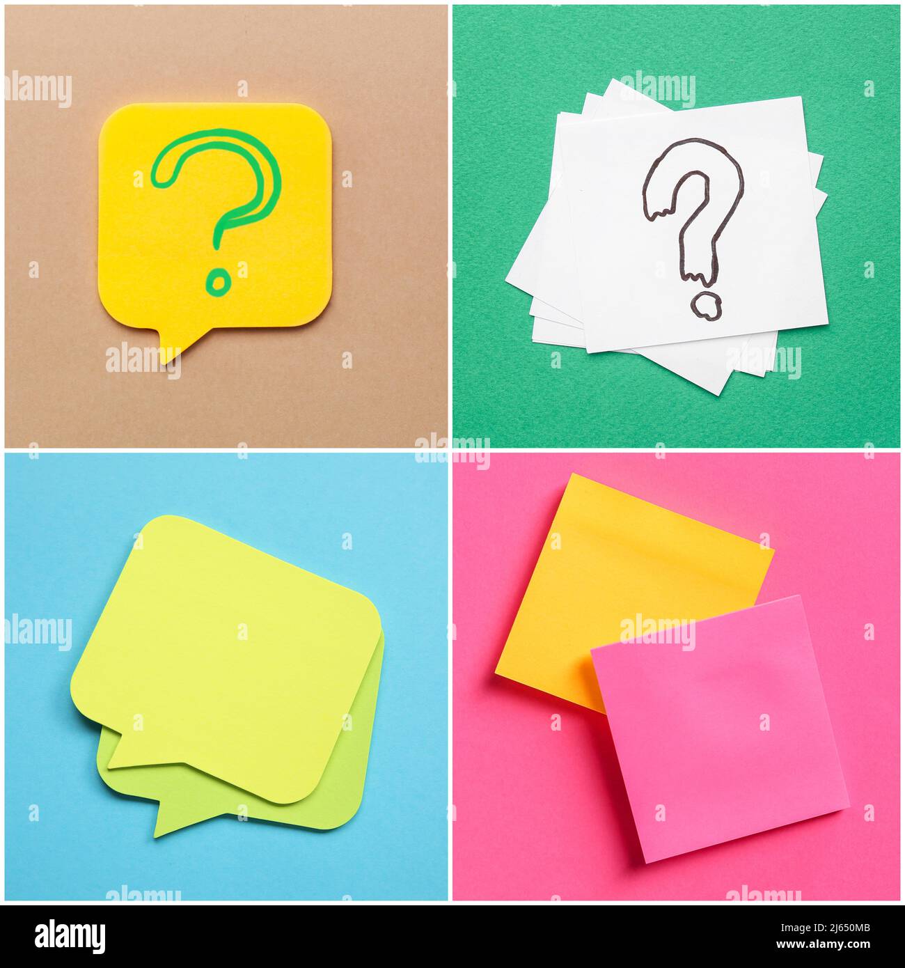 Different sticky notes on colorful background, top view Stock Photo - Alamy