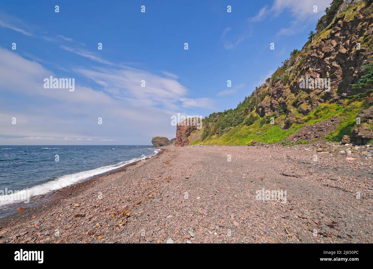 Remote Pebble Beach on a Sunny Day on the Green Gardens Trail in Gros ...