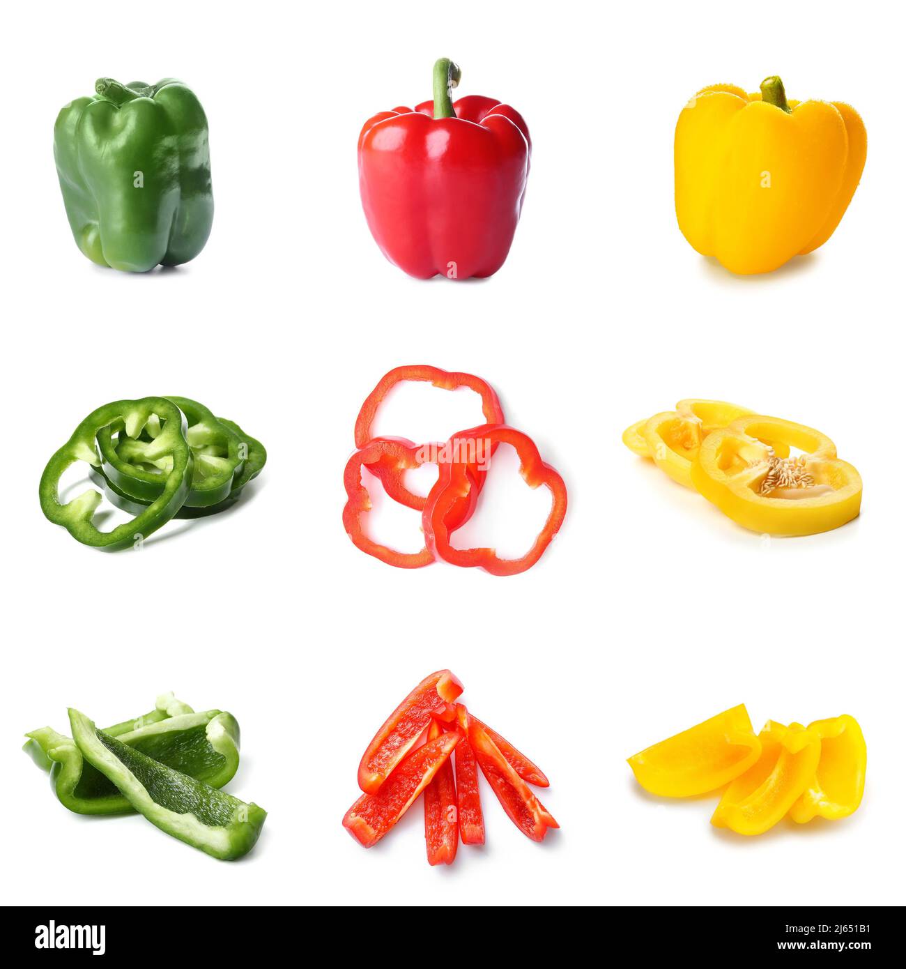 Set of colorful bell pepper isolated on white Stock Photo - Alamy