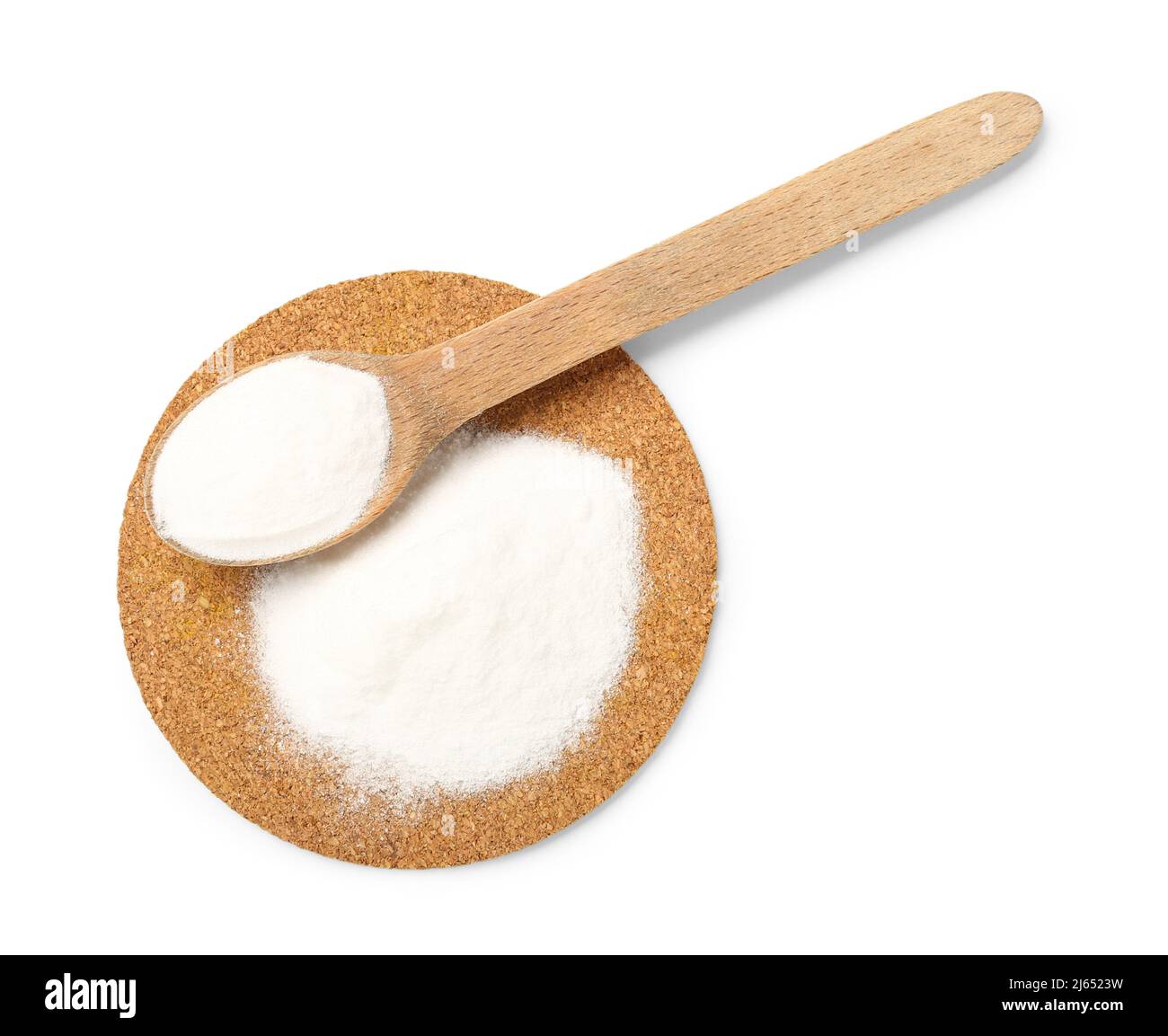 Pile of baking soda and spoon on white background Stock Photo - Alamy