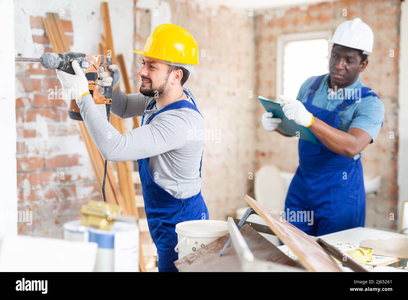 African american man builder using hi-res stock photography and images ...