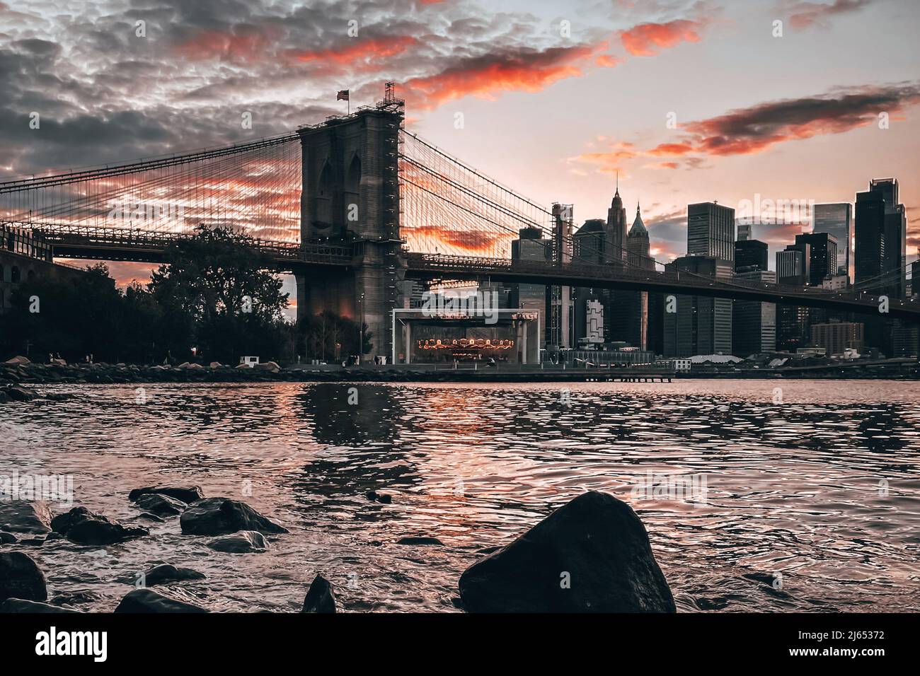 New York City Manhattan skyline and Brooklyn Bridge Stock Photo - Alamy