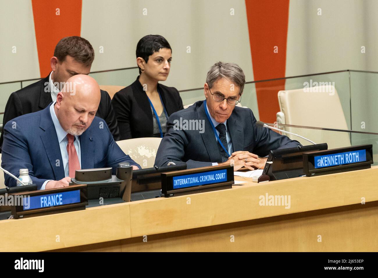 New York, NY - April 27, 2022: Prosecutor for ICC Karim Khan and ...
