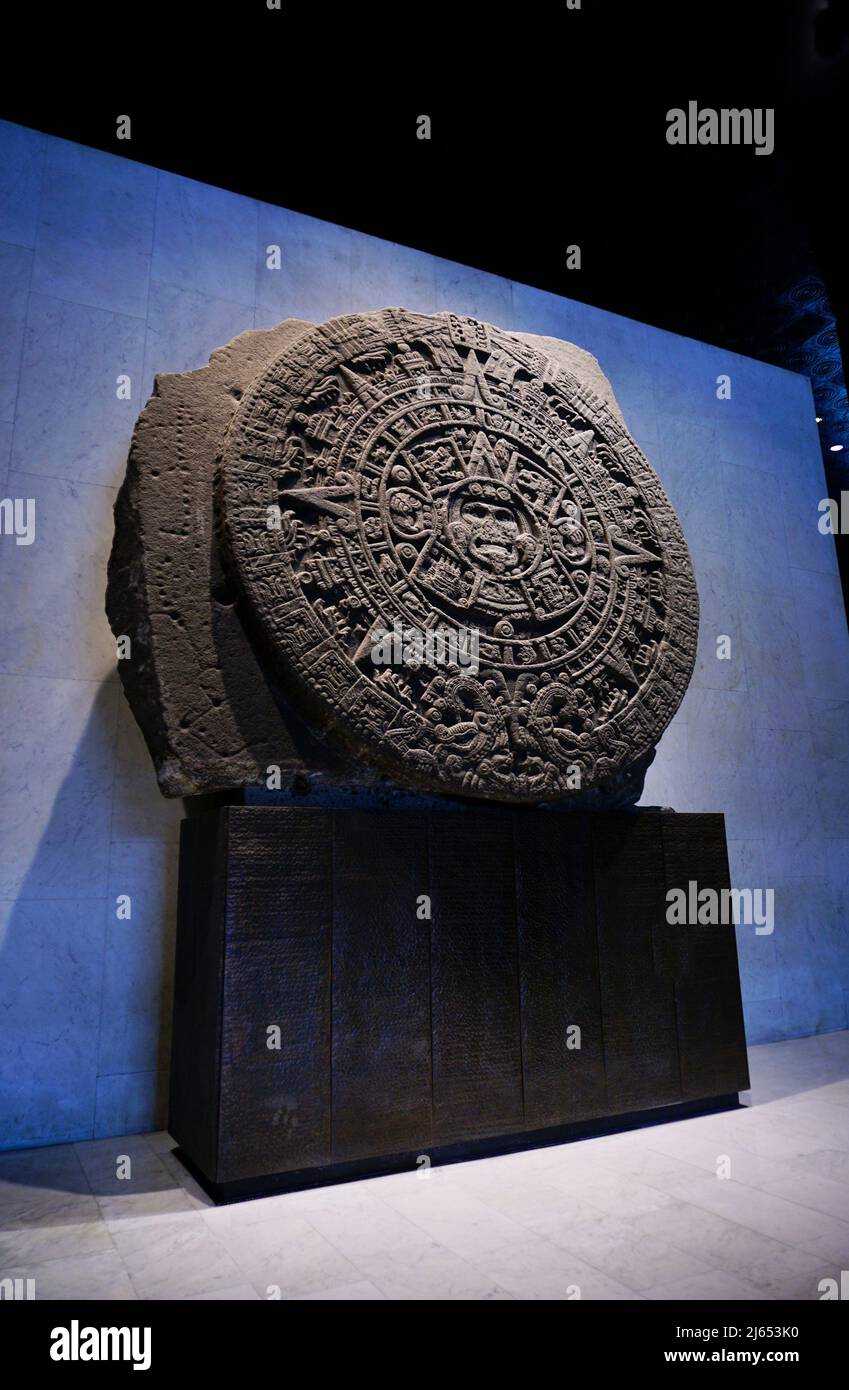 Piedra del Sol (Sun Stone) describing Aztec Life, Museum of ...