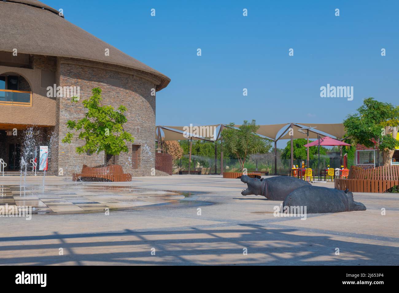 beautifully designed lawn and scenery dubai zoo Stock Photo - Alamy