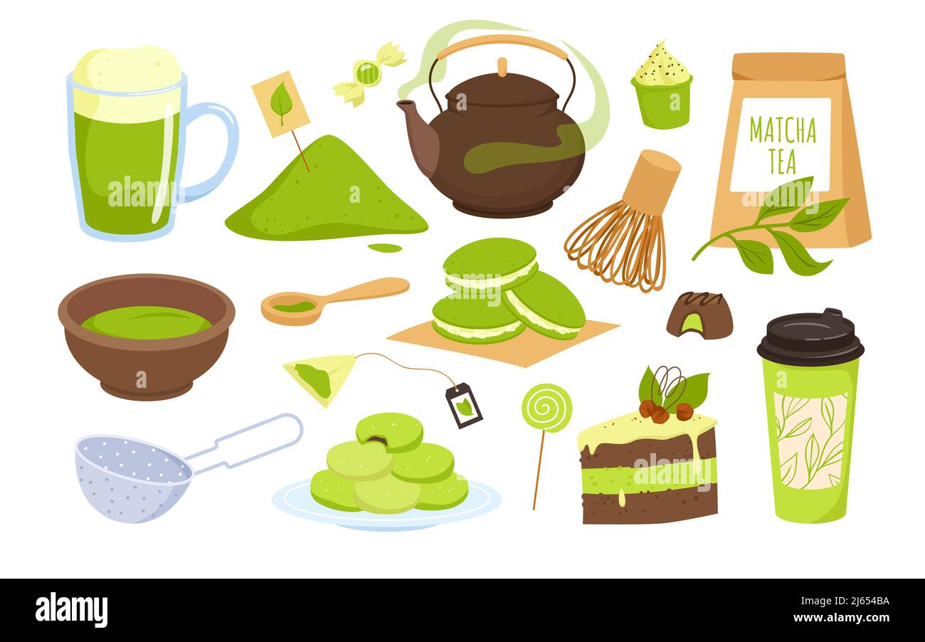 Matcha powder bamboo tea Stock Vector Images - Alamy