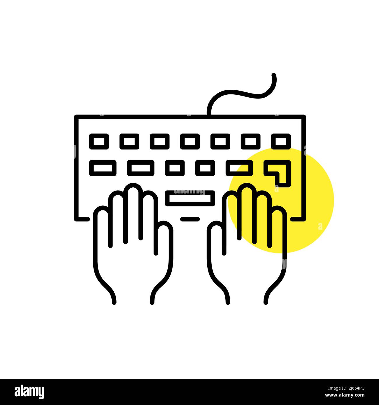 User hands at a keyboard. Gaming, coding or messaging. Pixel perfect ...