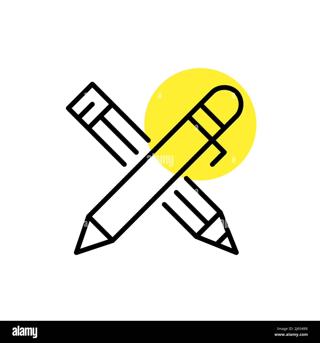Graphic design symbol. Crossed pencil and stylus. Pixel perfect ...