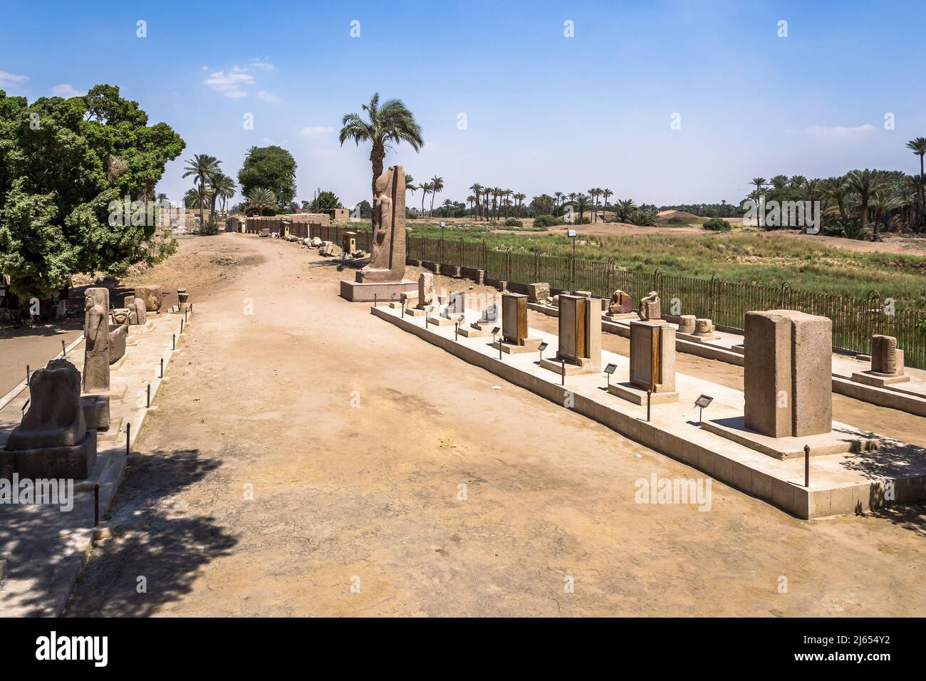 View of the Open Air Museum of Memphis, the ancient Egyptian capital ...