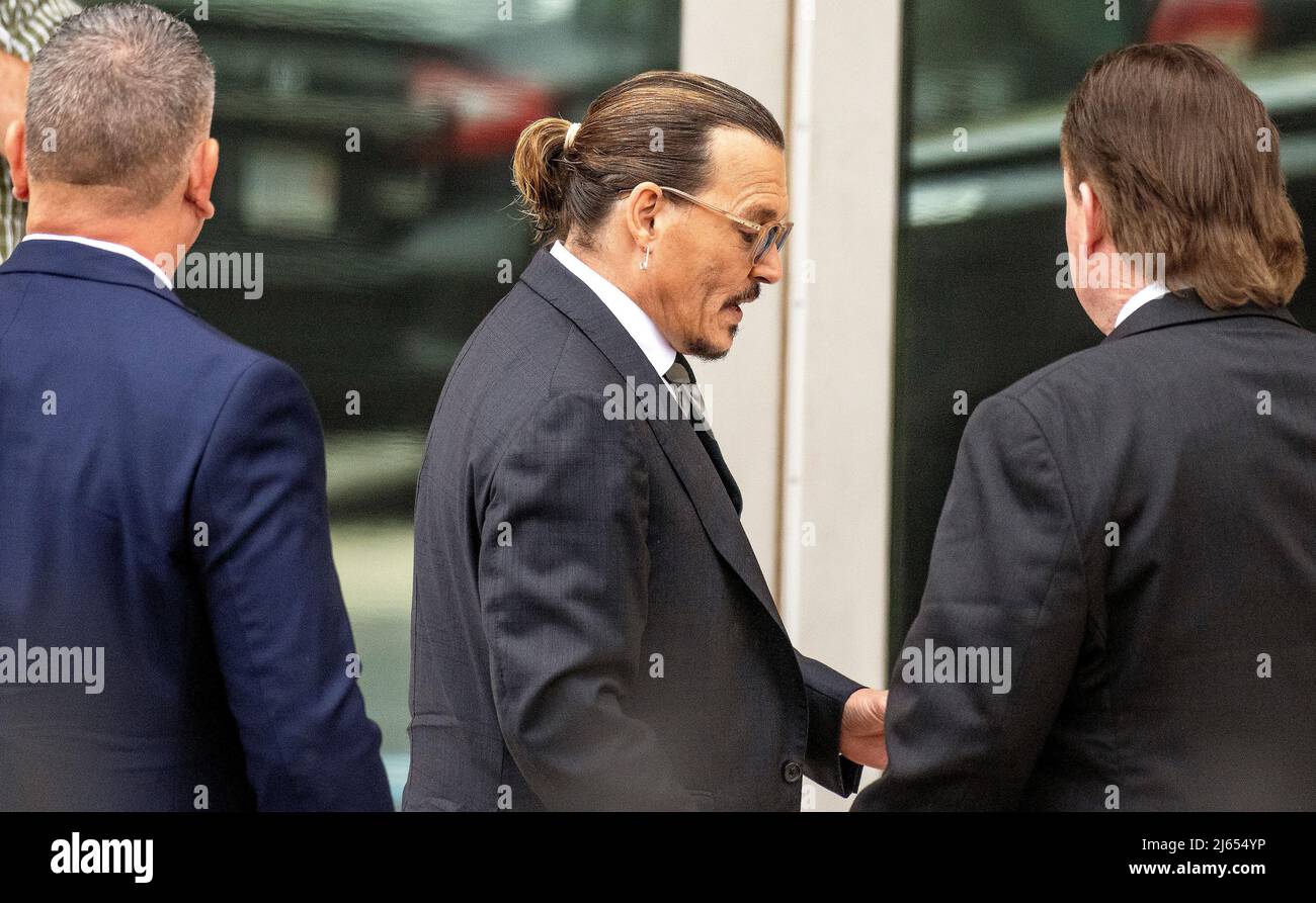 Johnny Depp at day 10 of his defamation trial against Amber Heard at ...