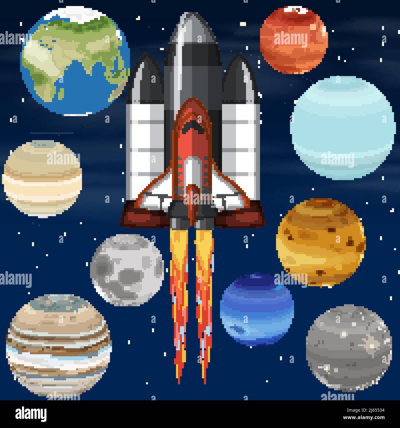 Set of space objects in space illustration Stock Vector Image & Art - Alamy