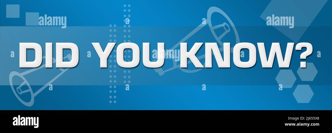 Did You Know Blue Background Loudspeaker Text Horizontal Stock Photo ...