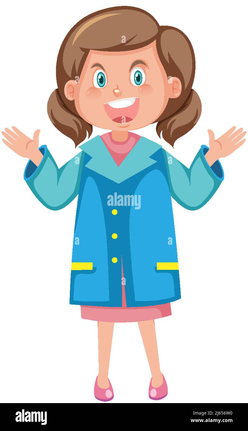 Cute simple cartoon character on white background illustration Stock ...