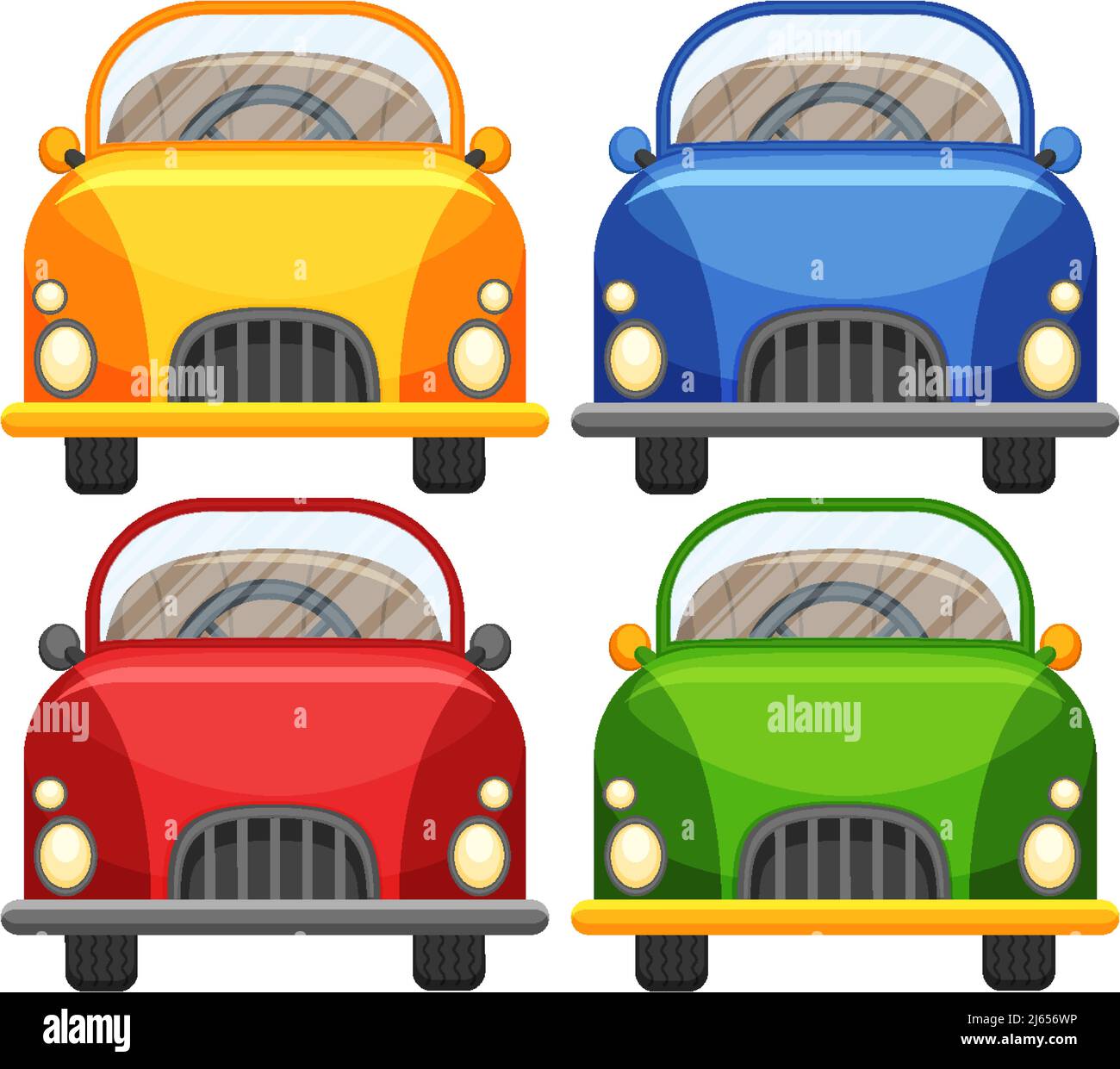 Different classic car toys in cartoon design illustration Stock Vector ...