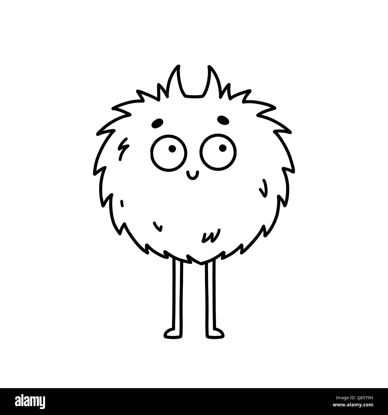 Cartoon Monster Black And White