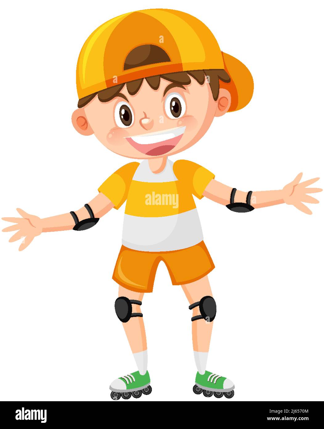 Cute boy on inline skates illustration Stock Vector Image & Art - Alamy