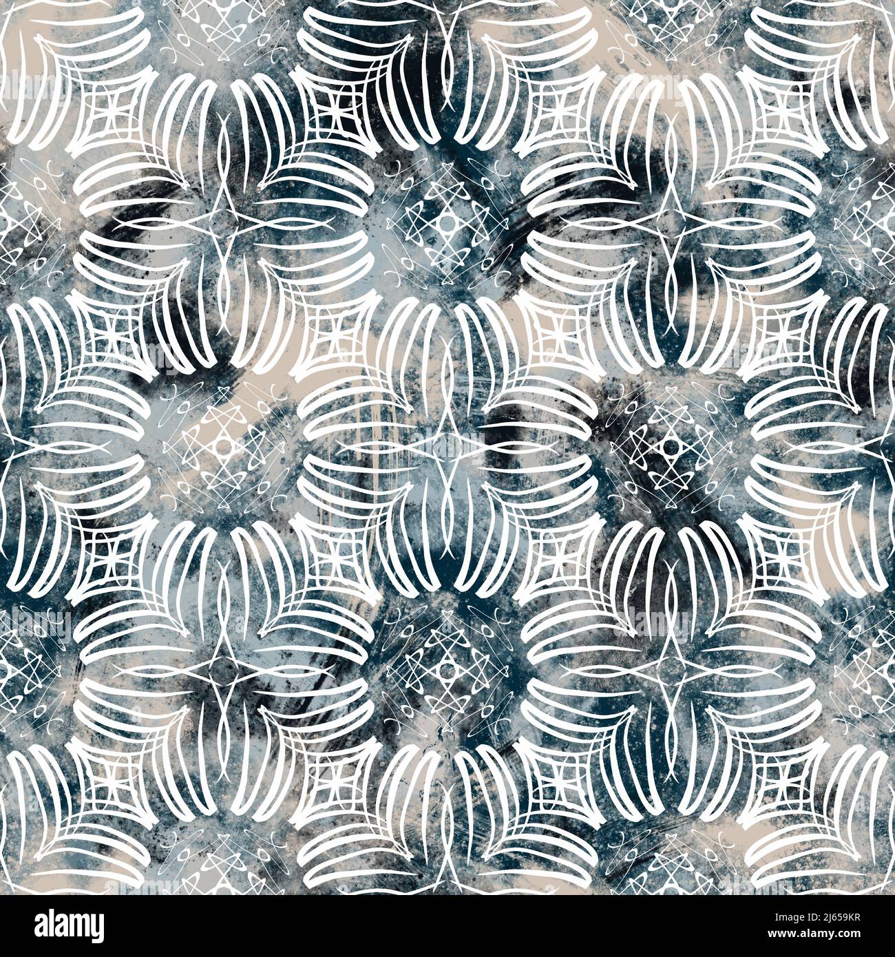 Seamless navy blue and white abstract grungy seamless surface pattern ...