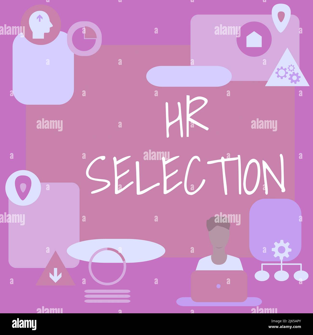 Handwriting text Hr Selection. Business overview Process and approached by human resources when ...