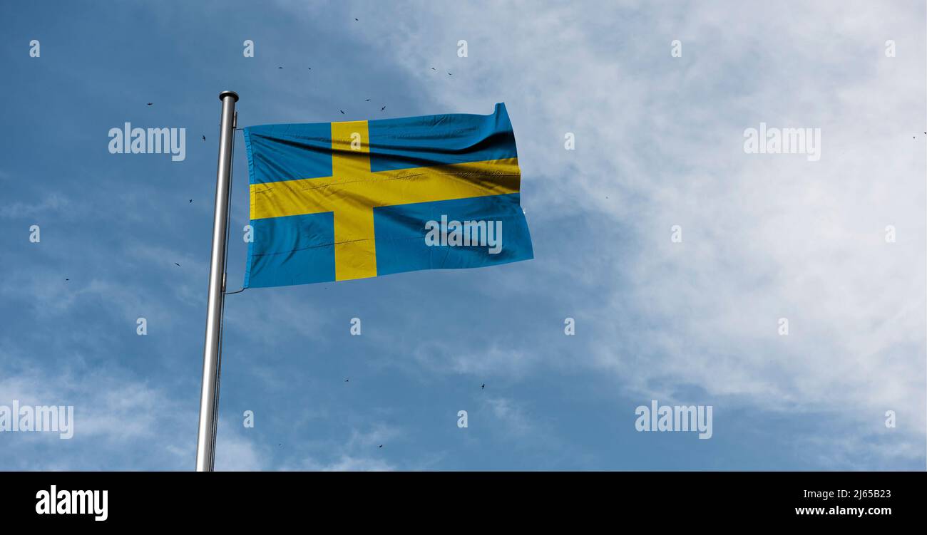 The national flag of Sweden Stock Photo - Alamy