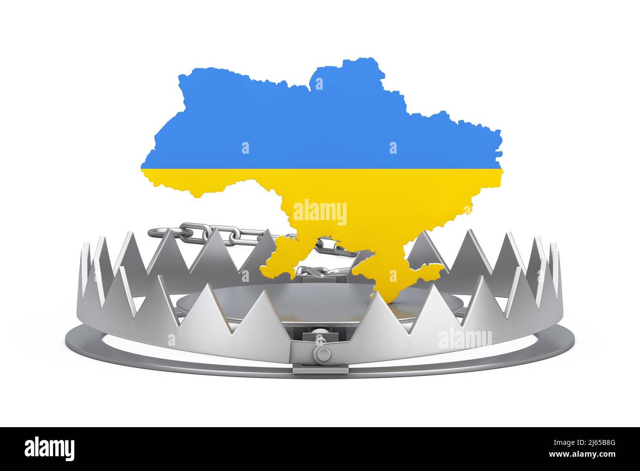 Agression to Ukraine Concept. Ukrainian Map in Colors of Ukrainian Flag ...