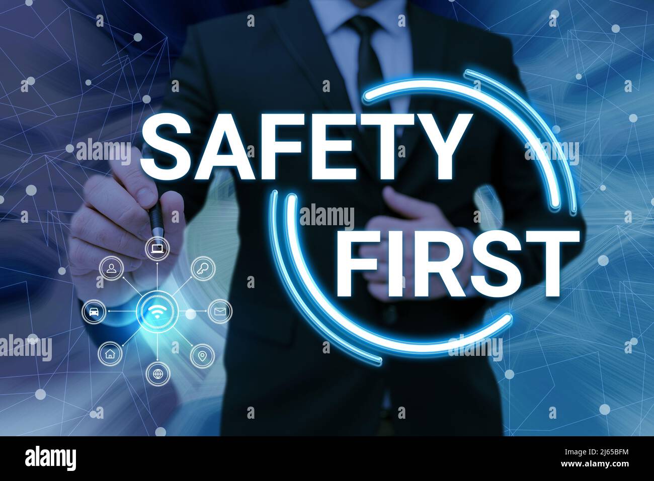 Inspiration showing sign Safety First. Business approach Avoid any ...