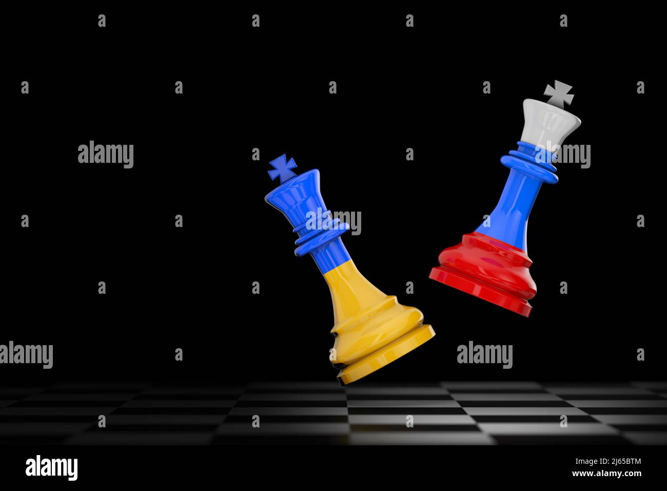 Russia Ukraine War Conflict Concept. Chess Fighting Between Kings ...