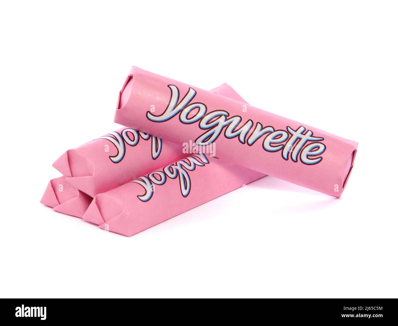 BUCHAREST, ROMANIA - JUNE 22, 2019. Yogurette strawberry yogurt ...