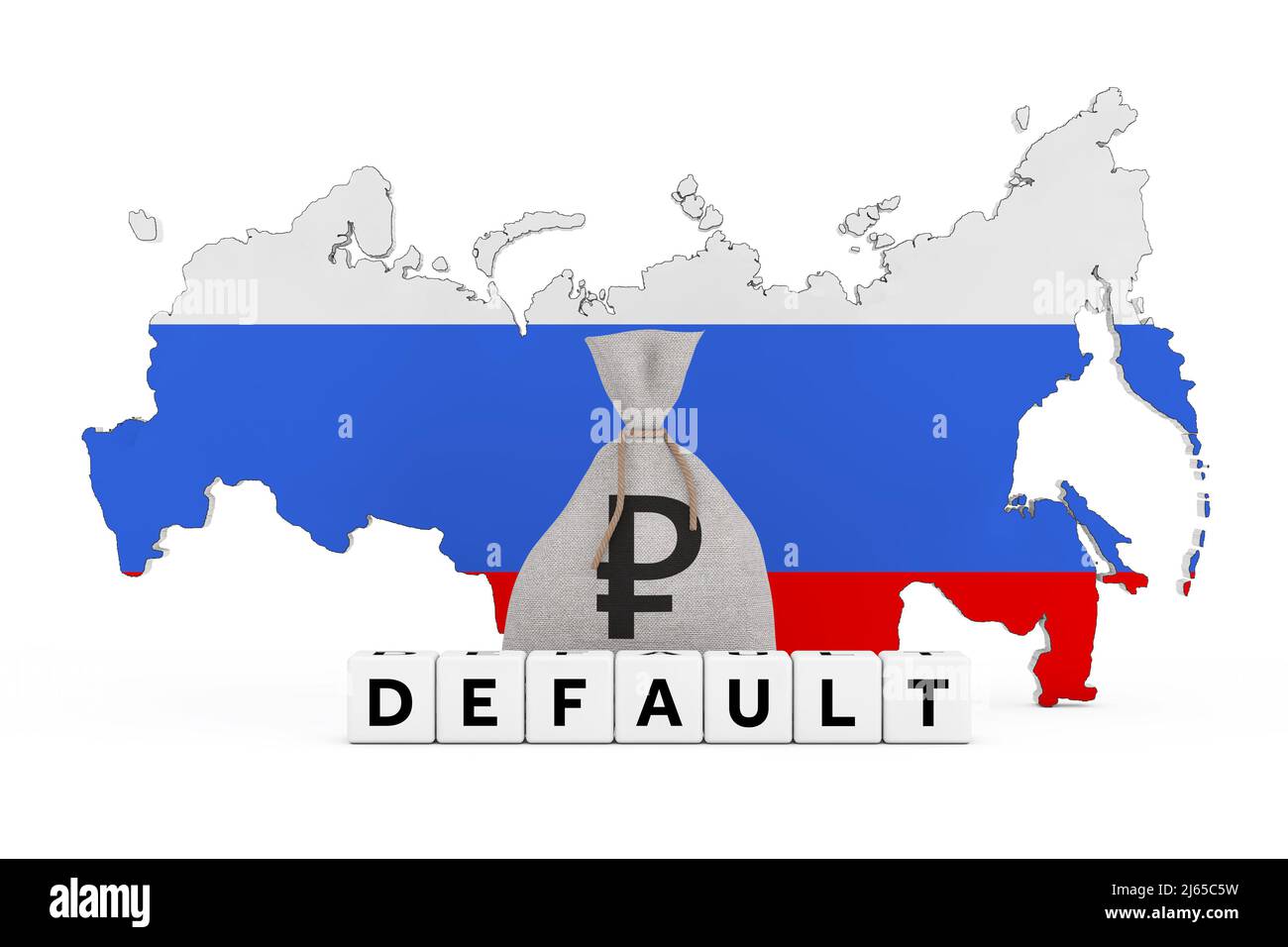 Russian Map with Flag, Cubes with Default Sign in Front Of Tied Rustic ...