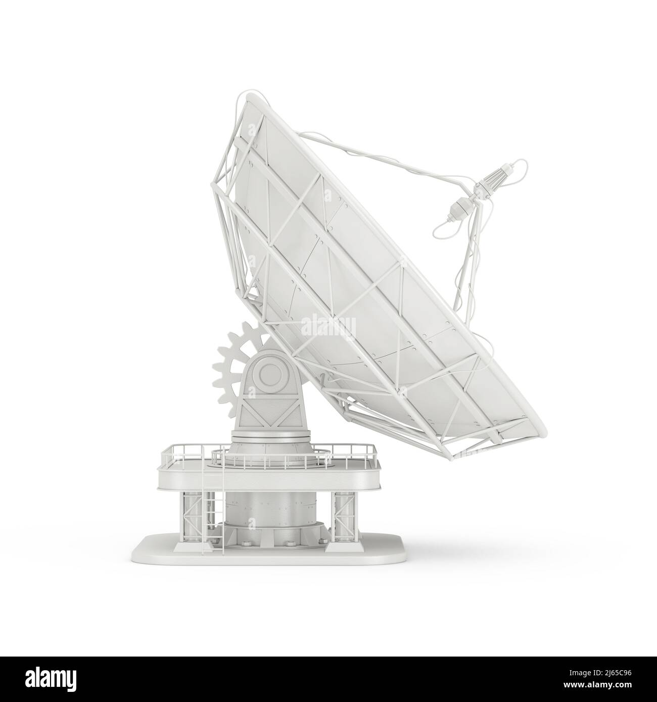 Big Satellite Dish Antenna Radar on a white background. 3d Rendering ...