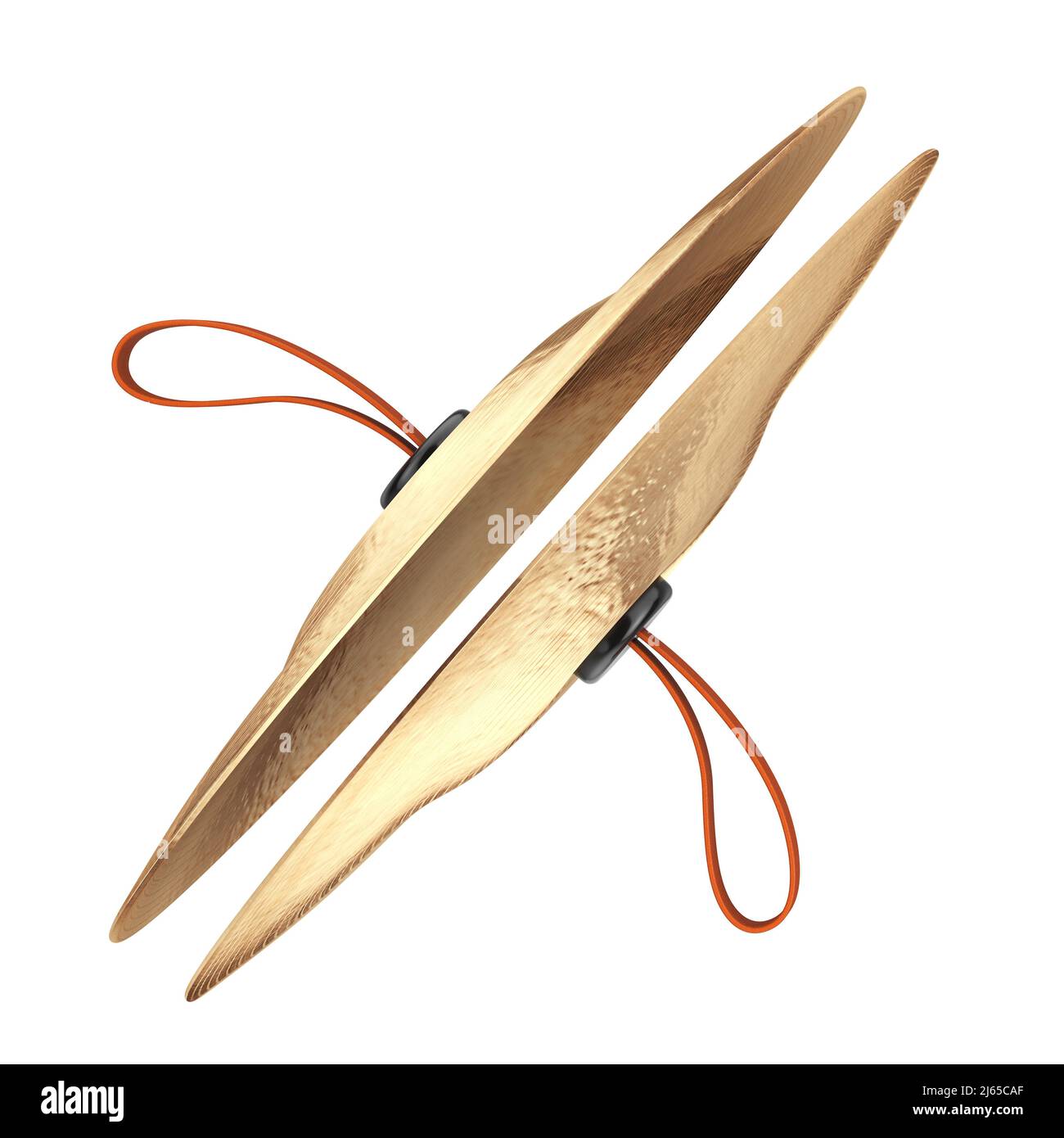 Pair Of Musical Instrument Cymbals on a white background. 3d Rendering ...